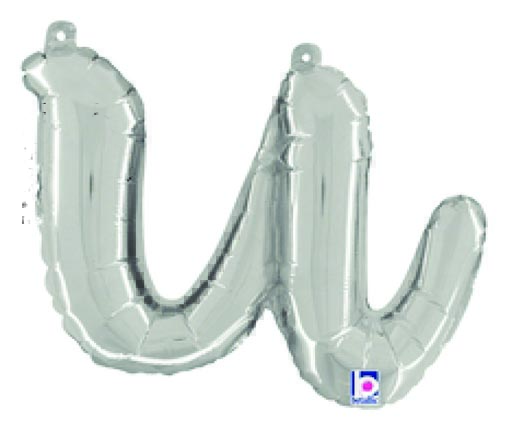 Silver Script Letter U - Hico Balloons
