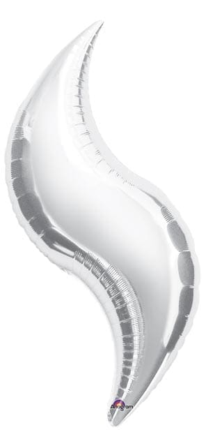 36" Silver Super Shape Curve - Hico Balloons