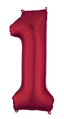 34" Red Number 1 - Hico Balloons